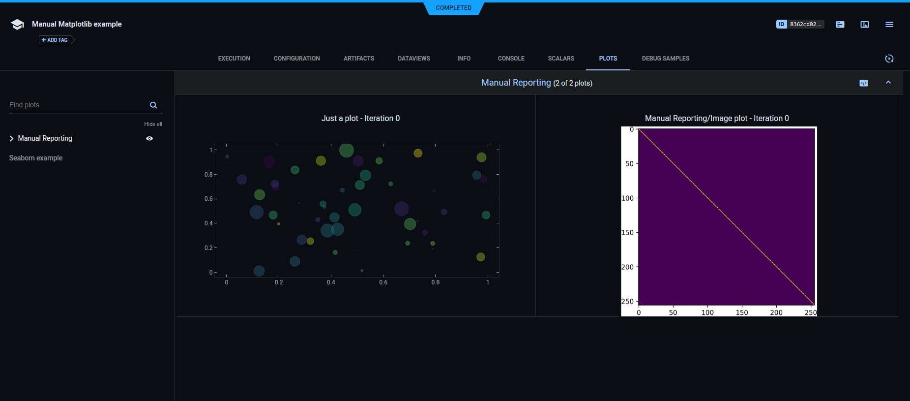 手动 Matplotlib 报告 Clearml 平台